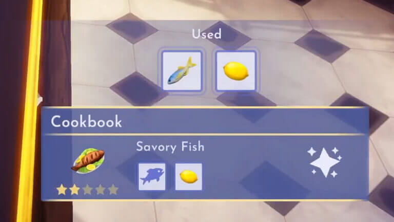 How to make Savory Fish in Disney Dreamlight Valley