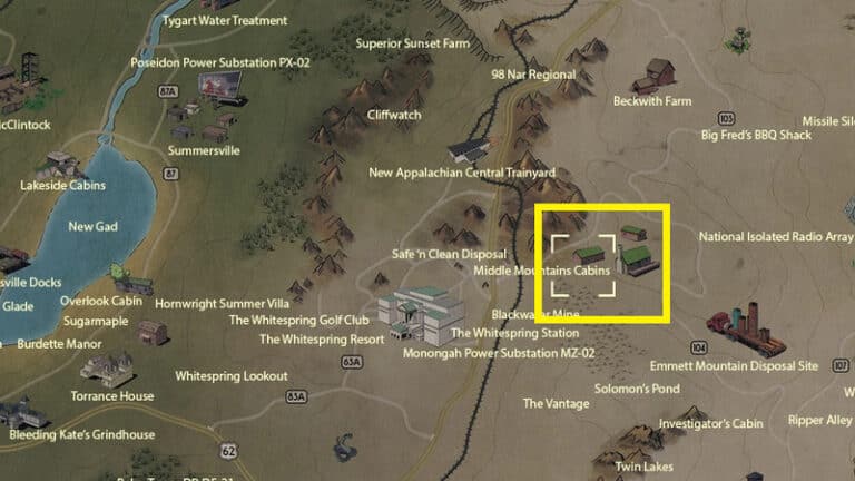 Fallout 76: Where to Find Middle Mountain Cabins