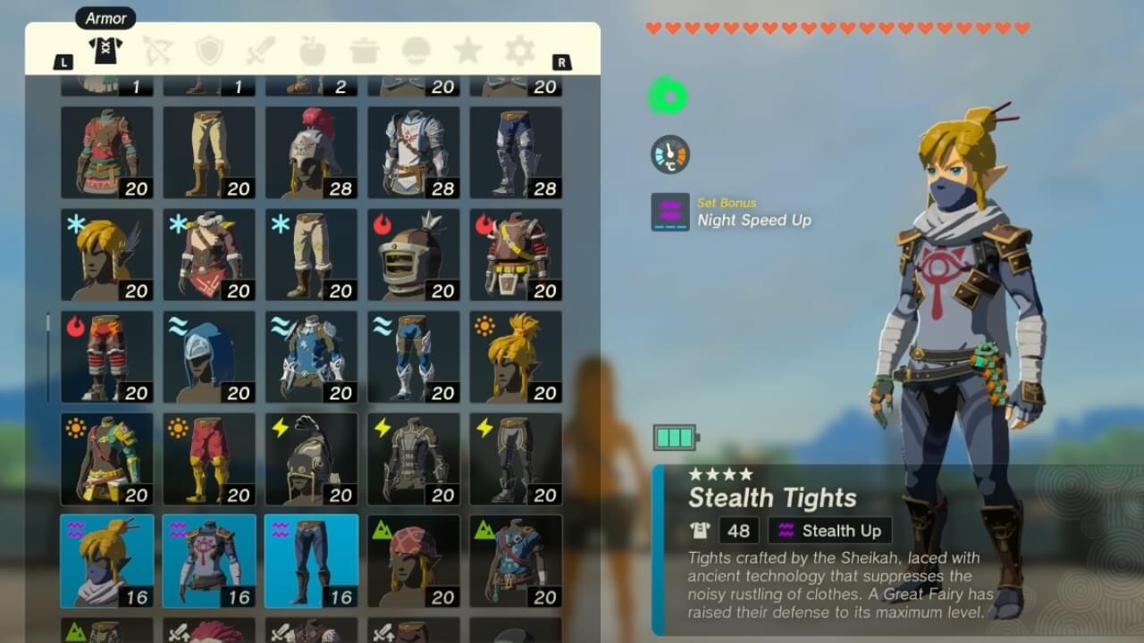 All Armor Set bonuses in Zelda Tears of the Kingdom