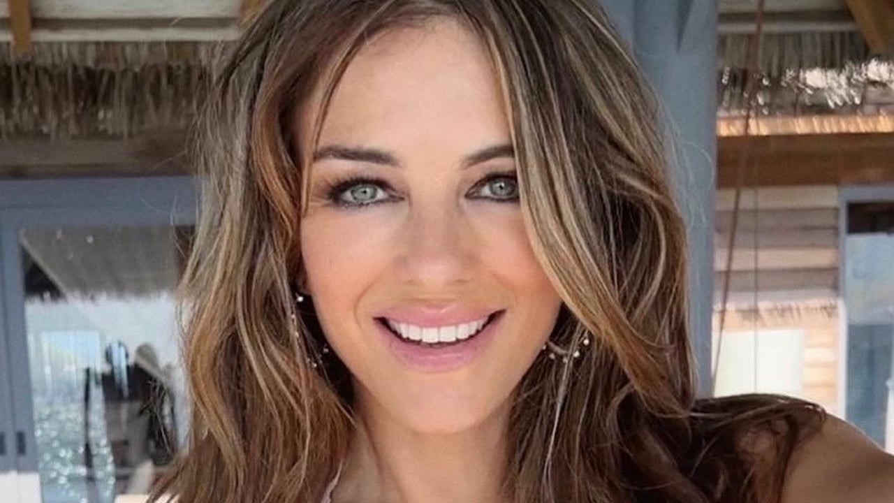 Elizabeth Hurley Says Hi In Plunging Slit Dress On Instagram