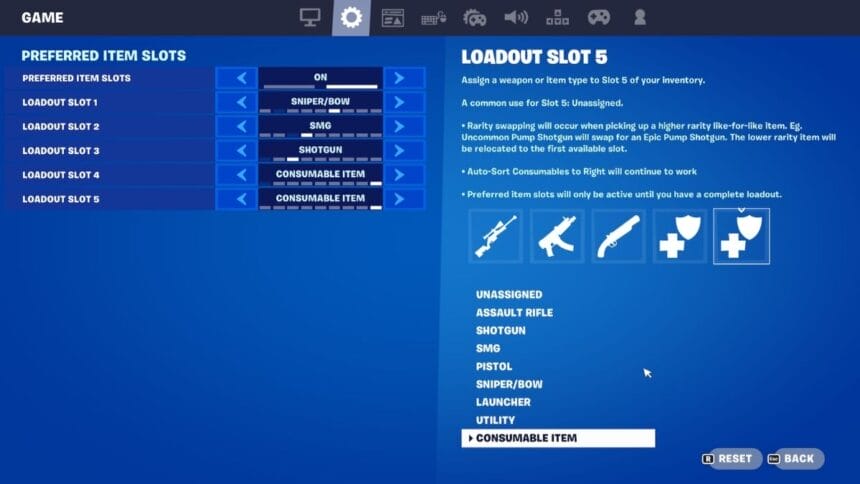 Fortnite: How Preferred Item Slots Work | The Nerd Stash