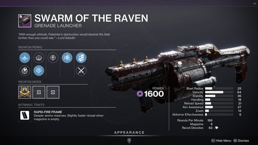 Destiny 2: Swarm of the Raven God Roll Guide | The Nerd Stash
