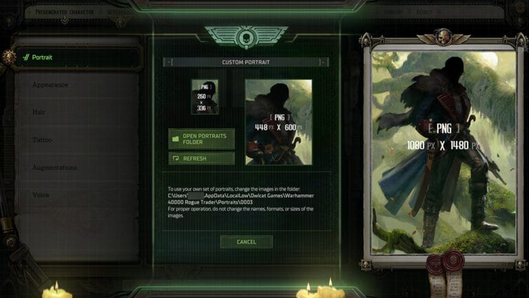 How To Get (& Use) Custom Portraits in Warhammer 40K: Rogue Trader ...