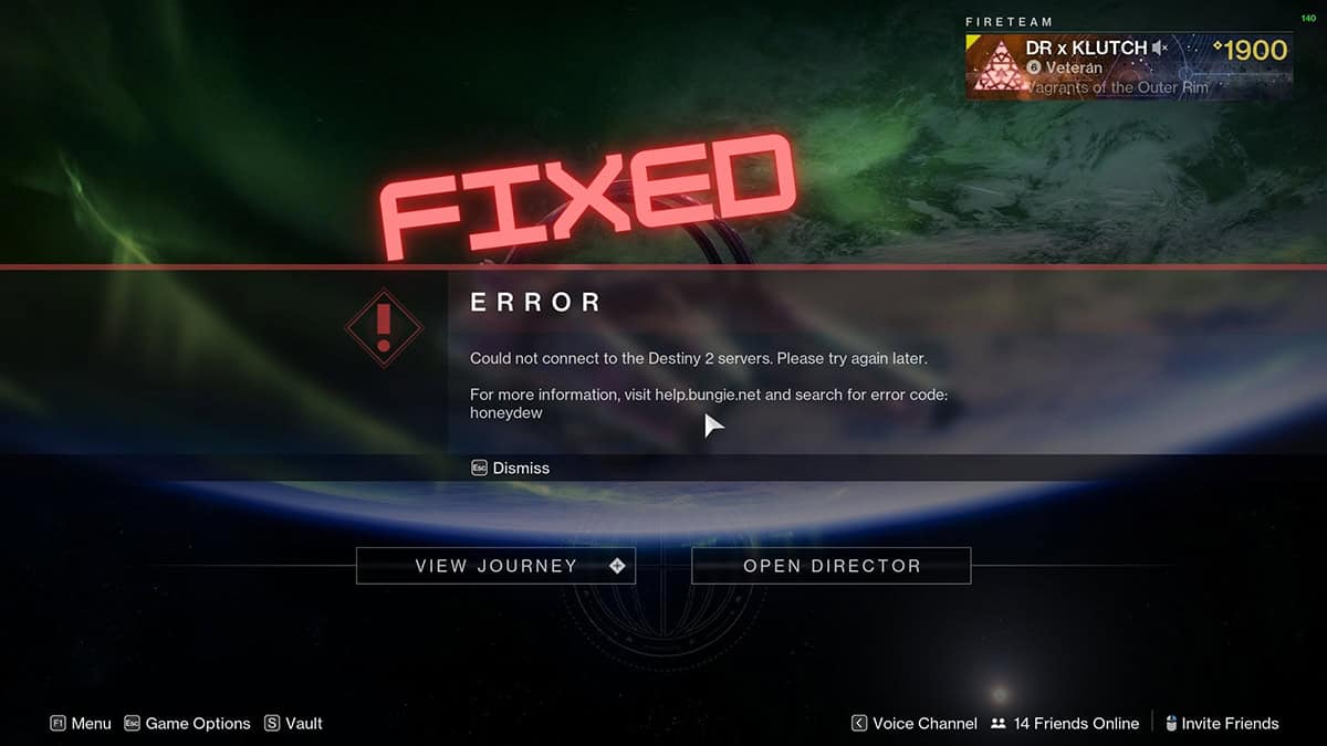 Destiny 2: How To Fix Error Code Honeydew | The Nerd Stash